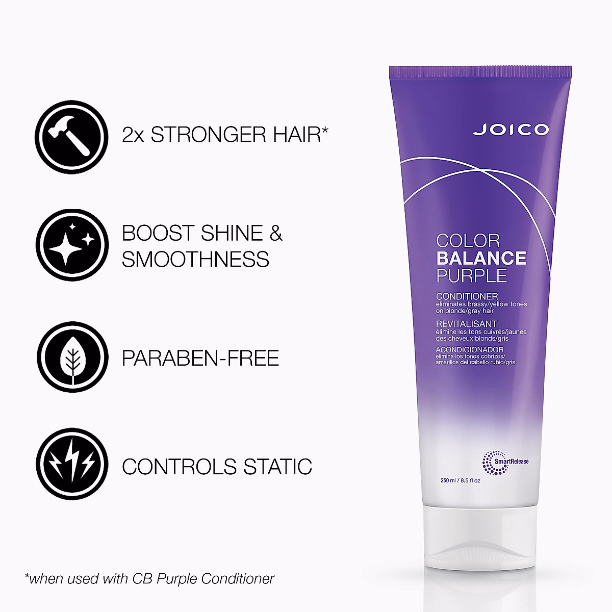 Joico Color Balance Purple Shampoo and Conditioner | For Cool Blonde or Gray Hair | Eliminate Brassy Yellow Tones | Boost Color Vibrancy & Shine | UV Protection | With Rosehip Oil & Green Tea Extract
