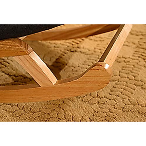 Barton Premium Rocking Lounge Chair Soft Fabric Cushion Living Room Chair Wooden Legs Footrest Chair Indoor Outdoor Use (Grey)