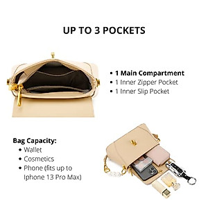 Scarleton Pearl Purses for Women, Crossbody Bags for Women, Lightweight Shoulder Bag w/ 2 Straps for Party & Casual, H209108 - Beige