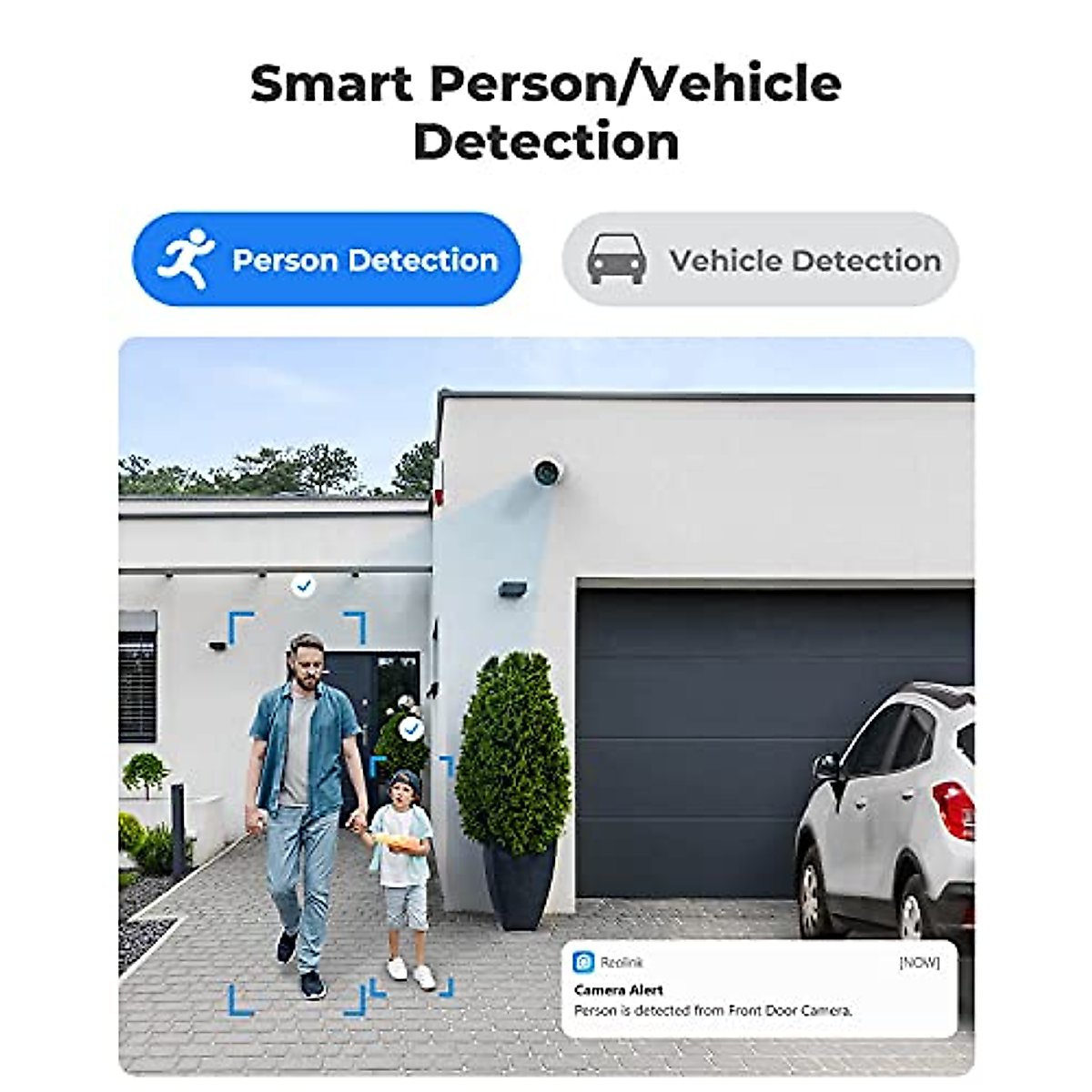 REOLINK 8CH 5MP Home Security Camera System, 6pcs Wired 5MP Outdoor PoE IP Cameras with Person Vehicle Detection, 8MP 8CH NVR with 2TB HDD for 24-7 Recording, RLK8-410B6-5MP