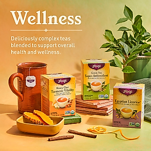 Yogi Tea Egyptian Licorice Tea - 16 Tea Bags per Pack (4 Packs) - Organic Licorice Tea Bags - Includes Licorice Root, Cinnamon Bark, Orange Peel, Ginger Root, Cardamom Pod & More