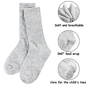 Zmart Little Girls Long Socks Slouch Socks For Girls Kids Cotton Crew Socks Scrunch School Socks Black White Large