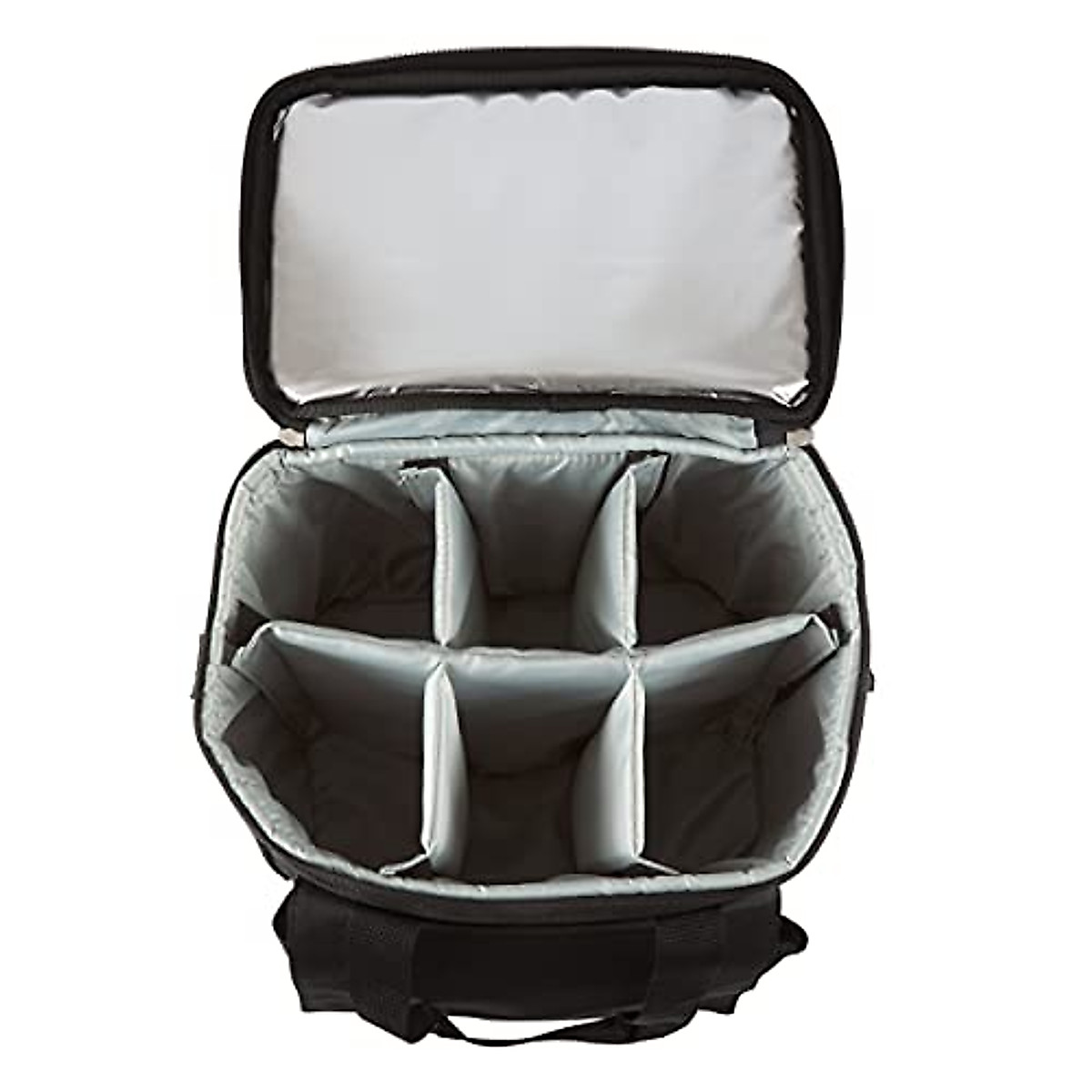 PICNIC TIME Cellar 6-Bottle Wine Carrier & Cooler Tote, Insulated Padded Wine Cooler Bag for Travel, Portable Water-Resistant Wine Bag, (Black with Gray Accents)