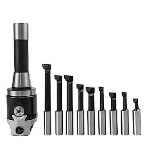 9 PCS 2 Inches Boring Head R8 Shank 1/2 Inches Carbide Boring Milling Set Bar Set Fit for Bridgeport Milling Machine