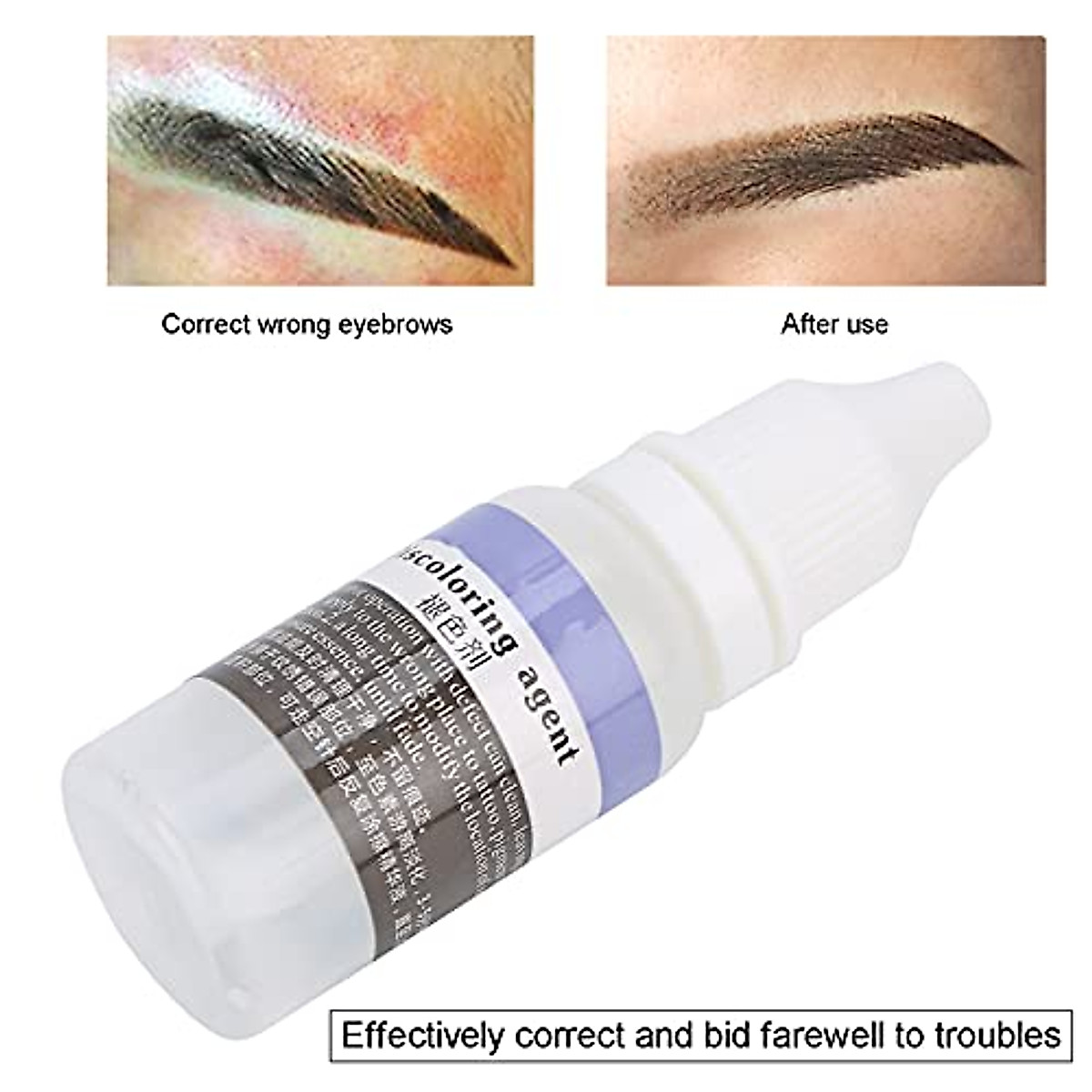 Tattoo Correction Serum Permanent Makeup Pigment Removal Liquid Painless Pigment Fading Agent Eyebrow Lip Microblading Remover Microblading Error Correction Agent Eyebrow Supply 15ml