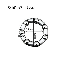 YouU UoYu Crank Bearing 5/16" Ball Size x 7/9/12 Balls for Bicycle Crank Bike Crank Bikes Beach Cruiser limos Stretch Bicycles (5/16''x7/2pcs)