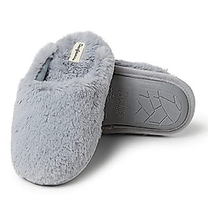 Dearfoams Washable Brin Pile Scuff Slipper, Sleet, 2-3 US Unisex Big Kid