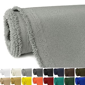 GeeComfy Waterproof Canvas Fabric by The Yard 58" W 600D Upholstery Polyester Material Indoor Outdoor Water Resistant Fabric for Chair Cushion Furniture Cover Sewing DIY Cloth, 1 Yard Silver Gray