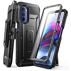 SUPCASE Unicorn Beetle Pro Series Case for Moto G Stylus 5G 2022 [Not Fit 4G Version], with Built-in Screen Protector Full-Body Rugged Belt Clip & Kickstand Case (Black)