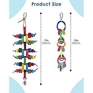 Bissap 2PCS Bird Chew Toys, Multicolored Bagel Cascade Bird Parrot Toy Biting Paper Cardboard Olympic Rings Conures Toys for Amazon Cockatiels Cockatoos Macaws and Similar Sized Pet Birds