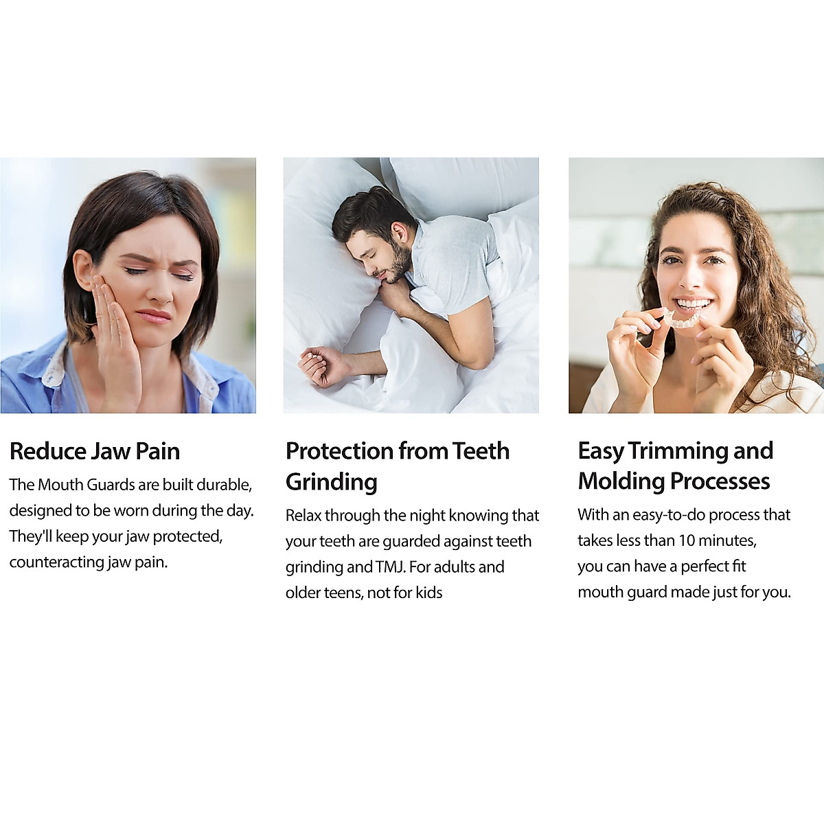 Coordi Life Hush Strips Night Guards for Clenching, Grinding- Custom Moldable Mouthguard for Better Sleep Sports Mouthpiece, Straightening, Whitening Trays