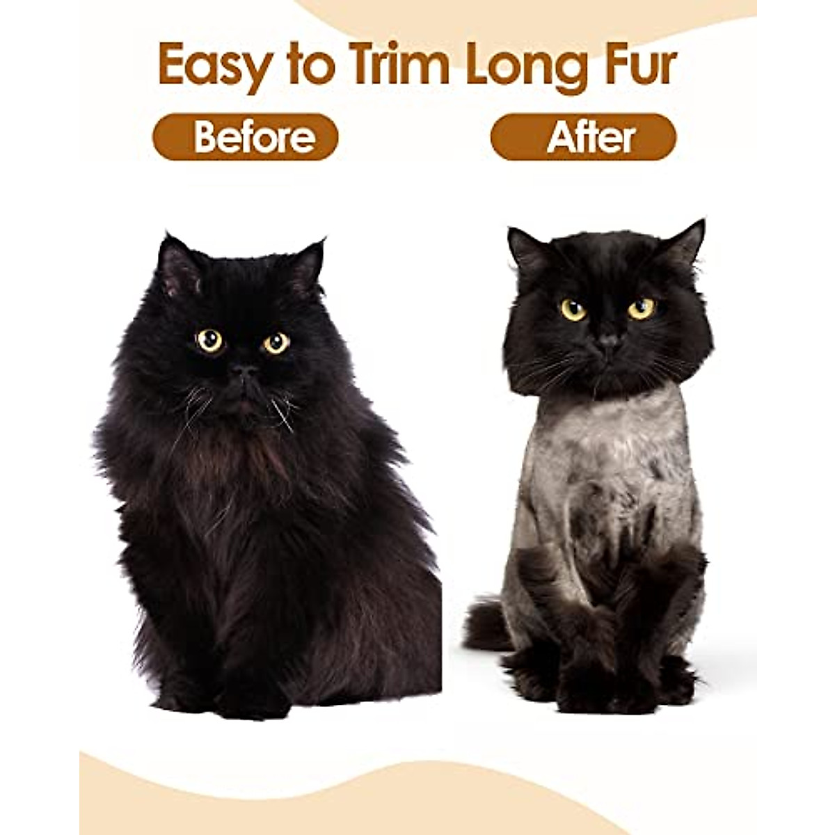 oneisall Cat Hair Trimmer,Quiet Cat Clippers for Matted Hair,Cordless Cat Grooming Kit with Comb,3 Speed Cat Shavers for Matted Long Hair