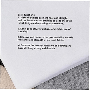 TOSSPER 1pc Ironing Fusible Interface Fabric Single-Sided Lining Ironing Patchwork White 100cm
