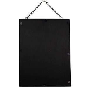 SANY DAYO HOME 12 x 16 inches Real Glass Black Rectangular Mirror with Chain, Metal Framed Small Wall Hanging Rectangle Bathroom Mirror for Home, Door, Nursery Modern Farmhouse Decor