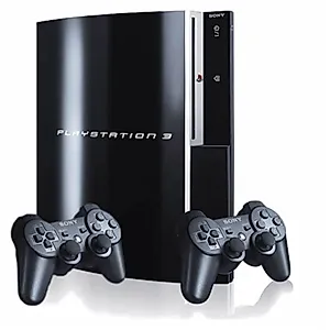 Sony Playstation 3 80GB Piano Black Console with 2 Controllers (Renewed)