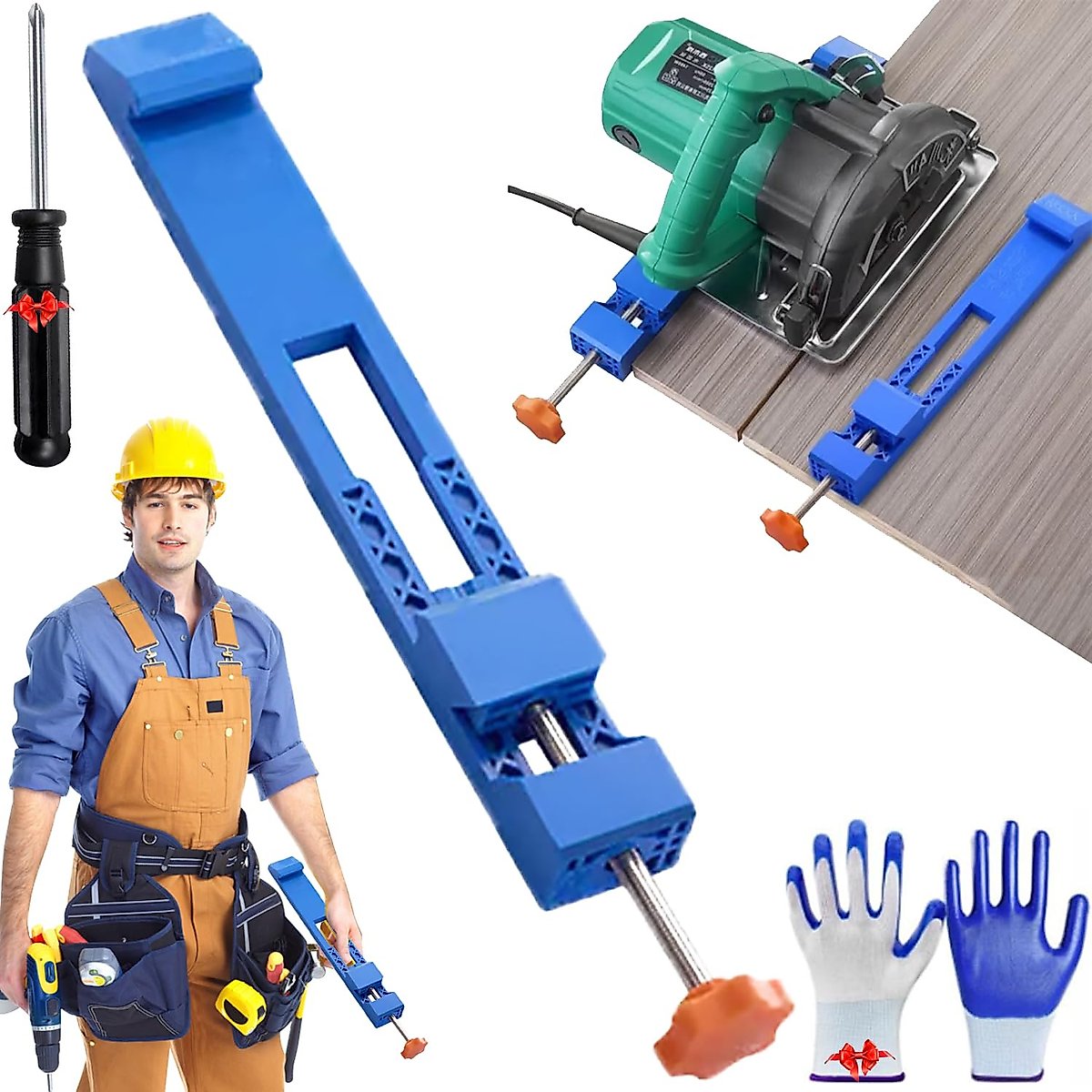 Adjustable Cutting Machine Base Guide, Electric Circular Saw Milling Positioning Clamp, Precision Wood Cutting Guide, Woodworking Tools, Specially Designed for Precision Cutting and Milling Tasks (1)