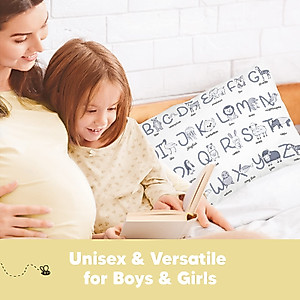 KeaBabies Toddler Pillowcase for 13X18 Pillow - Organic Toddler Pillow Case for Boy, Kids, 100% Natural Cotton Pillowcase for Miniature Sleepy Pillows, Pillow Sold Separately (Alphamals)