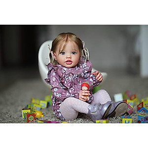 Angelbaby Soft Reborn Baby Dolls Realistic Reborn Toddler Girl 24 inches Lifelike Newborn Silicone Baby So Alive Doll Look Real Cute Beautiful Weighted Bebe Reborns Girl Life Size Detailed Kid Toys