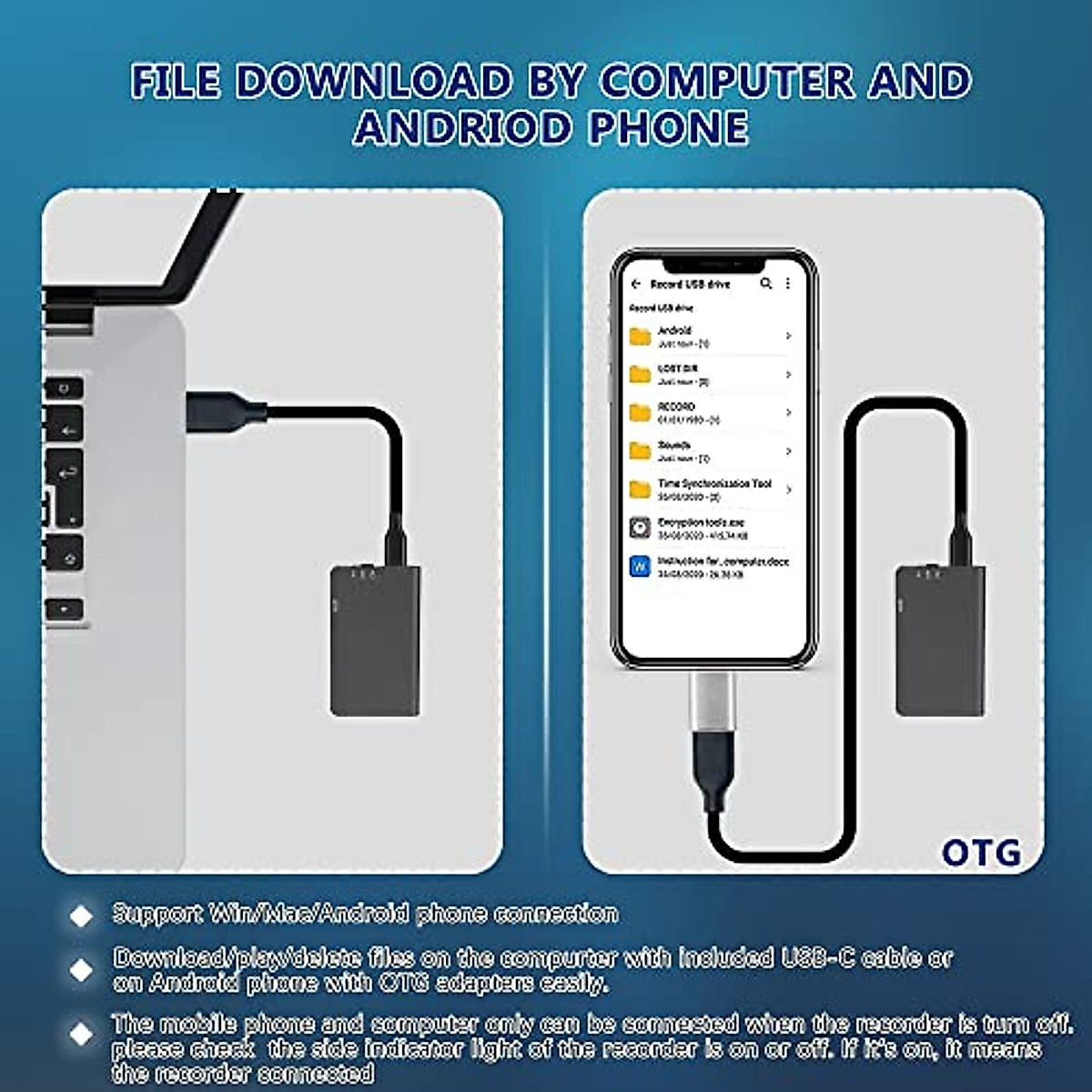64GB Mini Digital Voice Recorder,Magnetic Voice Activated Recorder with 12 Days Recording Capacity,30 Hours Battery Time,Rechargeable Portable Audio Recorder for Meeting Interview