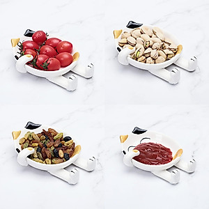 Cat Spoon Rest, Ceramic Cute Spoon Holder Rest for Stove Top, Cat Kitchen Accessories, Stove Holder Utensil Spoon Rest for Kitchen Counter (Yellow)