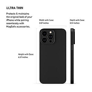 PEEL Ultra Thin Magnetic Case for MagSafe iPhone 14 Pro Max, Black – Embedded MagSafe Compatible Magnet, Minimalist Design, Branding Free – Protects and Showcase Your Apple iPhone 14 Pro Max