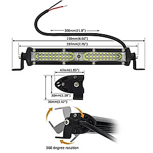Ultra Slim Single Row Green LED Offroad Driving Fog Lights Bar Green Hunting Fishing Lights 2Pcs 7Inch Waterproof Auxiliary Work Lights Grille Lights Bar fit for Fish Pig Deer Truck Trator Boat Cars