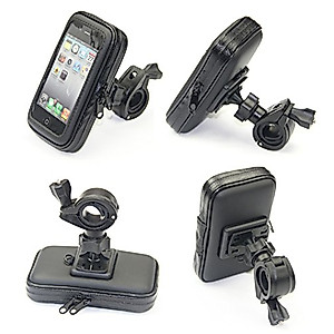 Cheeroyal Universal 360° Switch Waterproof Bike Bicycle GPS Case Motorbike Stand Phone Holder Mount for Smartphone Up to 4.7-5.2 Inch (L(4.7"-5.2"))