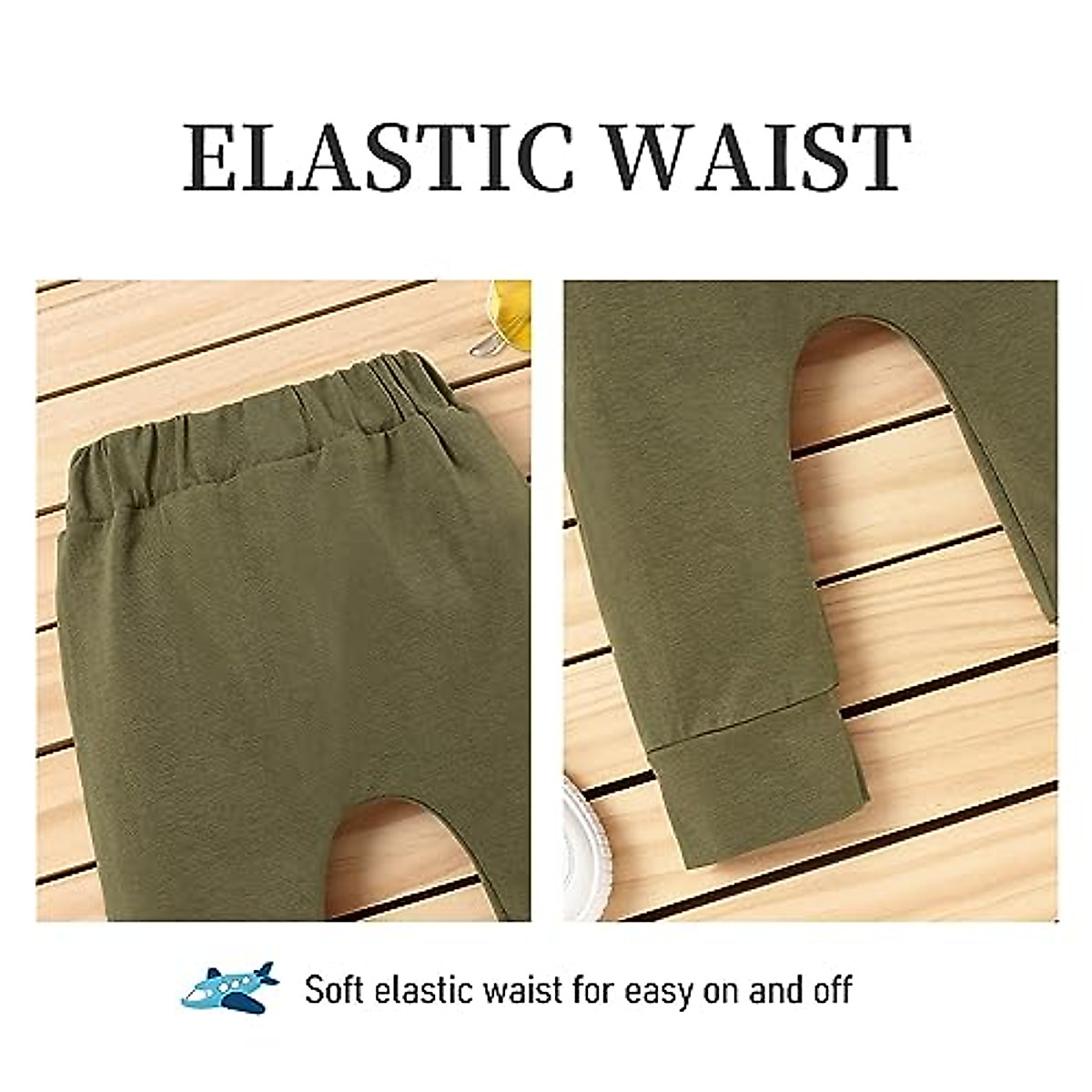 Toddler Baby Boy Clothes Long Sleeve Funny Letter Sweatshirt Top + Camouflage Pants Outfit Set (A-Black, 3-4T)