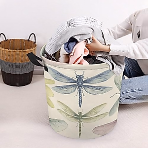 Laundry Hamper Dragonfly Drawing Freestanding Laundry Basket Thickened Waterproof Collapsible Clothes Hamper Storage for Clothes Toys Dorm And Family