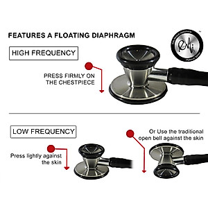 EMI Platinum Series Deluxe Black Cardiology Stethoscope with pressure sensitive Diaphragm ESC-333