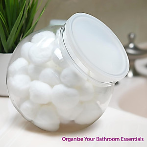 DilaBee Plastic Candy Jars with Lids for Candy Buffet - 2 Pack - Clear Cookie Jars for Kitchen Counter, Office Desk, Laundry Pods Containers, Home Storage Organizer & Party Table - 96 Oz