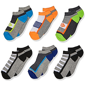 Jefferies Socks Boy's Sport Athletic Colorful Pattern Low Cut Half Cushion Socks 6 Pair Pack, Multi, Small