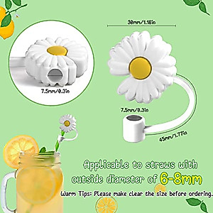 16Pcs Straw Covers Cap, Monkle Silicone Straw Topper Reusable Dust-Proof Straw Tips 6-8mm for Drinking Straws Plug Straw Caps Decoration Home Kitchen Accessories