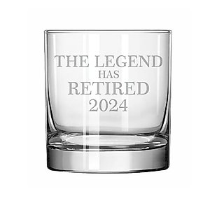 MIP Brand 11 oz Rocks Whiskey Highball The Legend Has Retired 2024 Retirement Gift