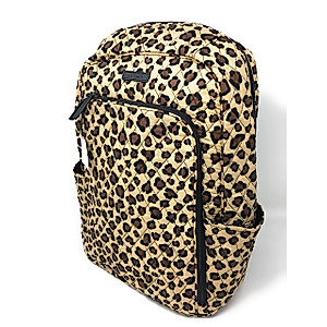 Vera Bradley Laptop Backpack (Updated Version) with Solid Color Interiors (Leopard with Black Interior)