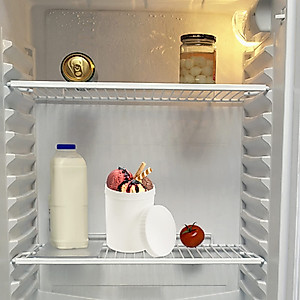 Peohud 6 Pack 32 Oz Ice Cream Containers, Wide Mouth Plastic Jars with Screw on Lids, Reusable Freezer Storage Tub for Homemade Ice Cream, Yogurt, Sorbet and Gelato