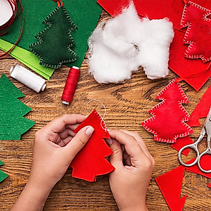 24 Pcs Felt Sheets for Crafts Felt Fabric Sheets, 8 Inch X 12 Inch Christmas Red Yellow White Felt 1mm Thick A4 Stiff Felt Sheets for Patchwork