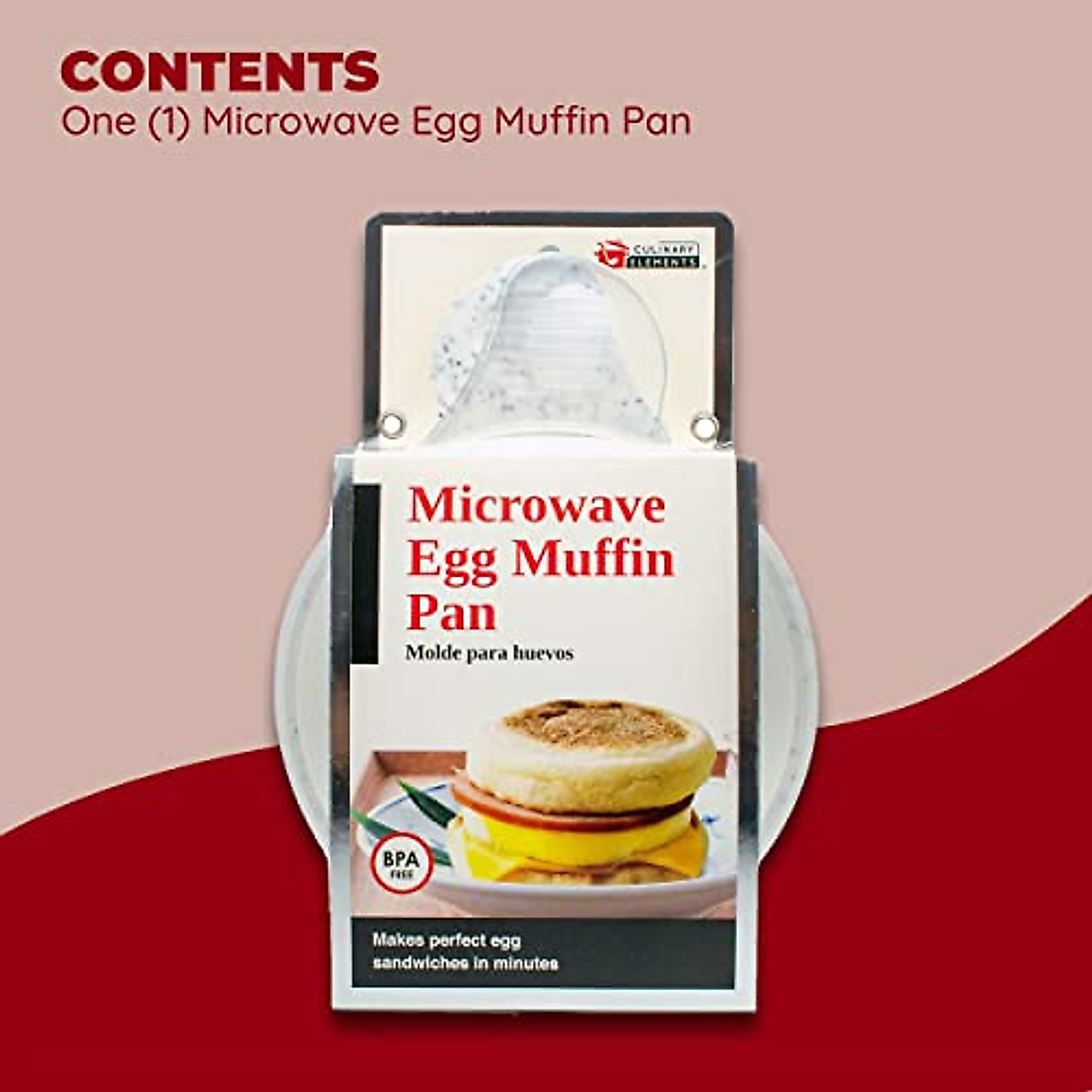 Good Living Microwave Egg Muffin Breakfast Sandwich Pan for Eggs in a Minute or Less, 1-pack
