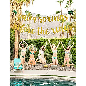 Palm Springs Before the Rings Banner Sign Garland Pre-strung for Destination Bachelorette Party Bridal Shower Decorations