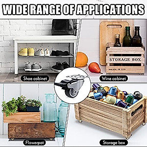 16 Pcs 1'' Low Profile Caster Wheels with Screwdriver, Screws and Top Plate Swivel Caster Wheels Rubber Locking Casters with Brake, Silent Mute Small Wheels for Furniture, Brown