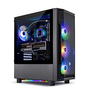 Skytech Shadow Gaming PC Desktop – AMD Ryzen 7 5700X 3.4 GHz, NVIDIA RTX 4060, 1TB NVME SSD, 16GB DDR4 RAM 3200, 600W Gold PSU, 11AC Wi-Fi, Windows 11 Home 64-bit