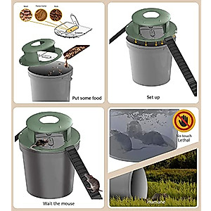 [Upgrate] Mouse Trap Bucket by CRILEAL, Rat Trap with Auto Reset Door Style, Bucket Lid Mouse Trap, Reusable Live Mouse Trap Fit 5Gallon Bucket, Mice Trap for Garden/Indoor& Outdoor,Green