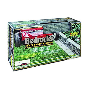 Emsco Group 2032HD Bedrocks Trim-Free Gray, 20 Feet – Natural Stacked Slate Design Garden Lawn Edging