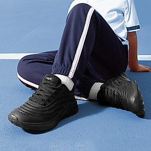 DREAM PAIRS Girls Boys Shoes Kids Tennis Sparkle Glitter Lace up Athletic Running Sneakers,Size 2 Little Kid,All Black,SDRS2330K