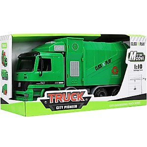 Click N' Play Friction-Powered Toy Truck, Green | Garbage Truck Toys, Trash Truck, Toy Car, Kid Toy, Toddler Toy, Farm Toys | Tonka-Inspired Dump Truck Toy | Big/Large Toy Trucks for Boys&Girls