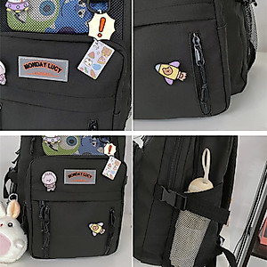 KOWVOWZ Kawaii Large aesthetic Bookbags for Girl Students Back to school Laptop Backpacks 15.6 Inch School Bag with Cute 12.6inx5.1inx16.9in