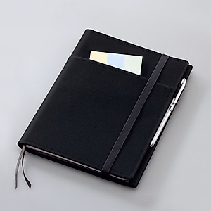 Kokuyo Systemic Cover Notebook, with One A5 (5.8" X 8.3"), B 6mm Ruled, 28 Lines, 50 Sheets, Twin Ring Edge Title Notebook, Black, Japan Import (NO-685B-D)