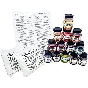 Procion MX Dye Color Set - Includes 13 2/3 Ounce Jars - 2-1lb Soda Ash Dye Fixer - Instruction Sheet - Color Chart