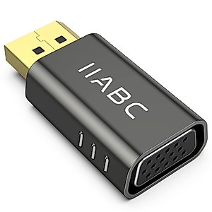 IIABC DisplayPort to VGA Adapter 1080P Converter, Display Port DP to VGA Adapter Male to Female Connector Compatible with Computer, Desktop, Laptop, PC, Monitor, Projector, HDTV