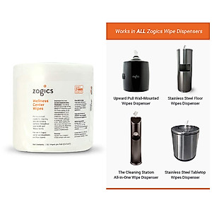 Zogics Wellness Center Cleaning Wipes – Gym Wipes for Cleaning Surfaces and Equipment, Durable and Safe Pre-Saturated Wet Wipes (4,600 Count, 4 Rolls of 1150 Wipes)